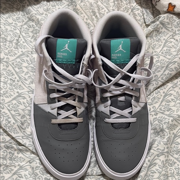 Jordan | Shoes | Jordan Gray And Green Sneakers With Modern Design ...